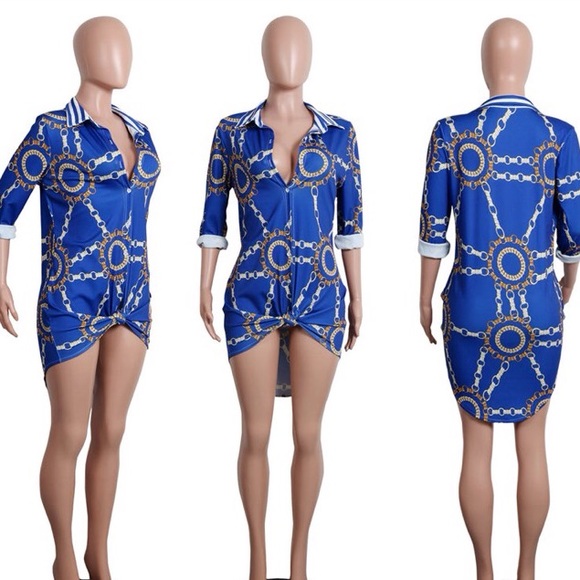 Tops | In Now Black Chain Print Dress Or Tunic | Poshmark